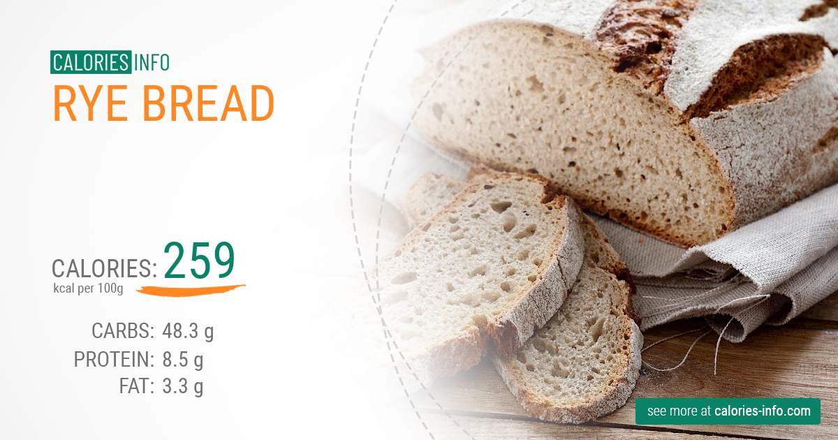 Rye Bread Calories And Nutrition 100g Rye Bread Calories And Nutrition 100g