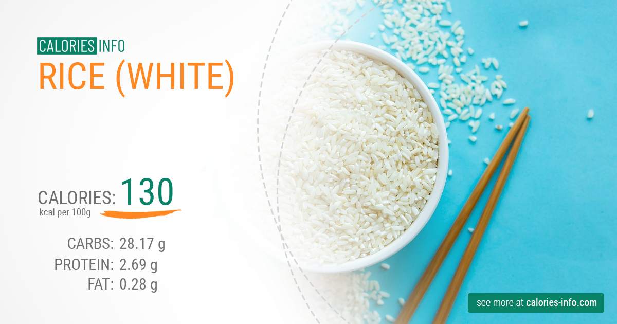 Rice Cooked Calories And Nutrition 100g 